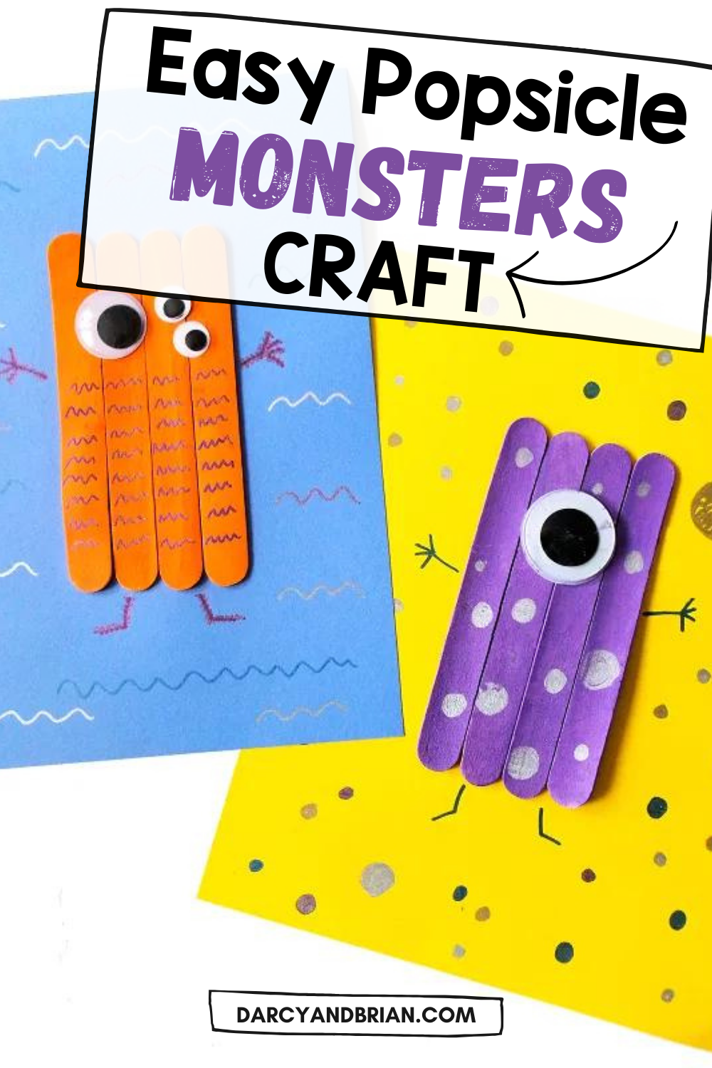 Easy Popsicle Stick Monsters Craft | FaveCrafts.com