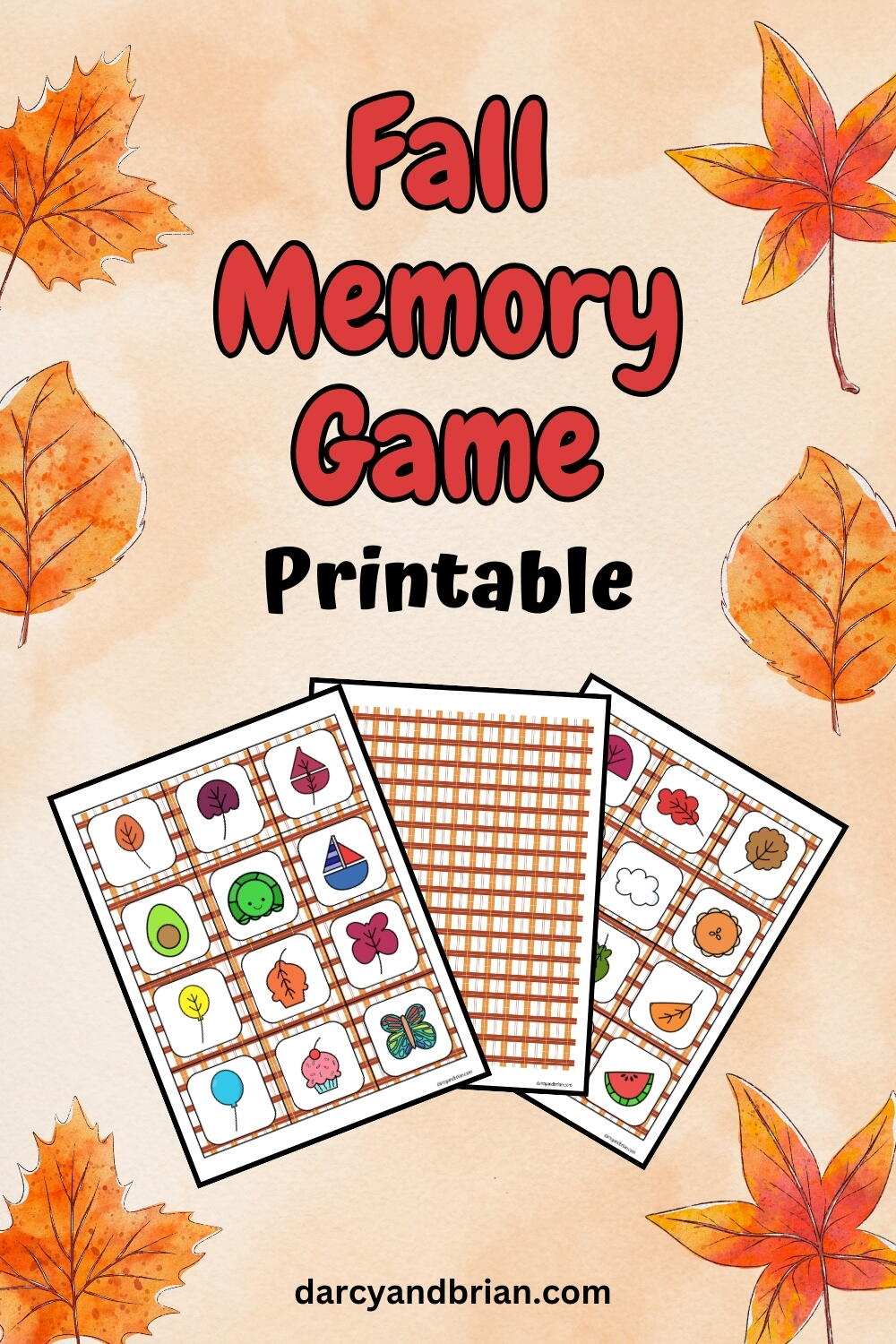 Fall Memory Game Printable | AllFreePaperCrafts.com