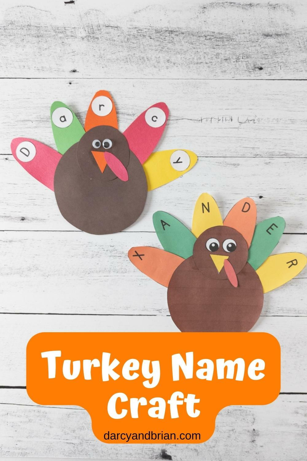 Turkey Name Craft | AllFreePaperCrafts.com