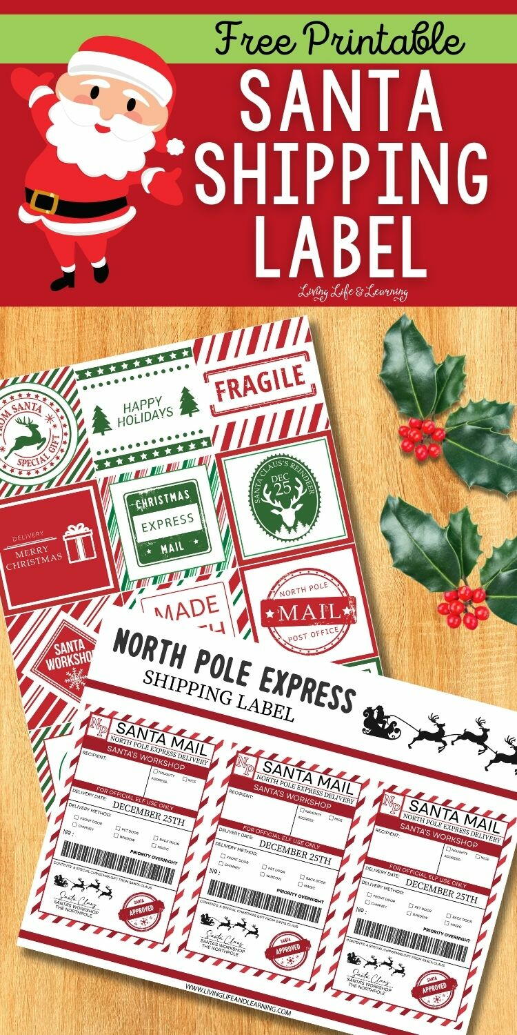 Free Printable Santa Shipping Label | AllFreeChristmasCrafts.com