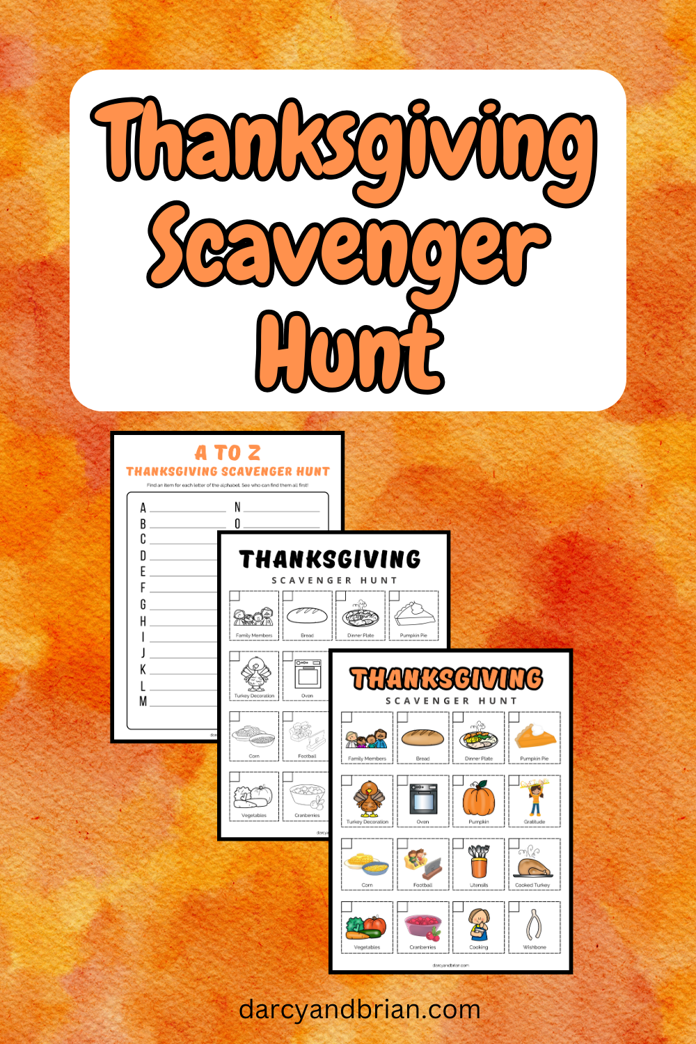 Printable Thanksgiving Scavenger Hunt | AllFreePaperCrafts.com