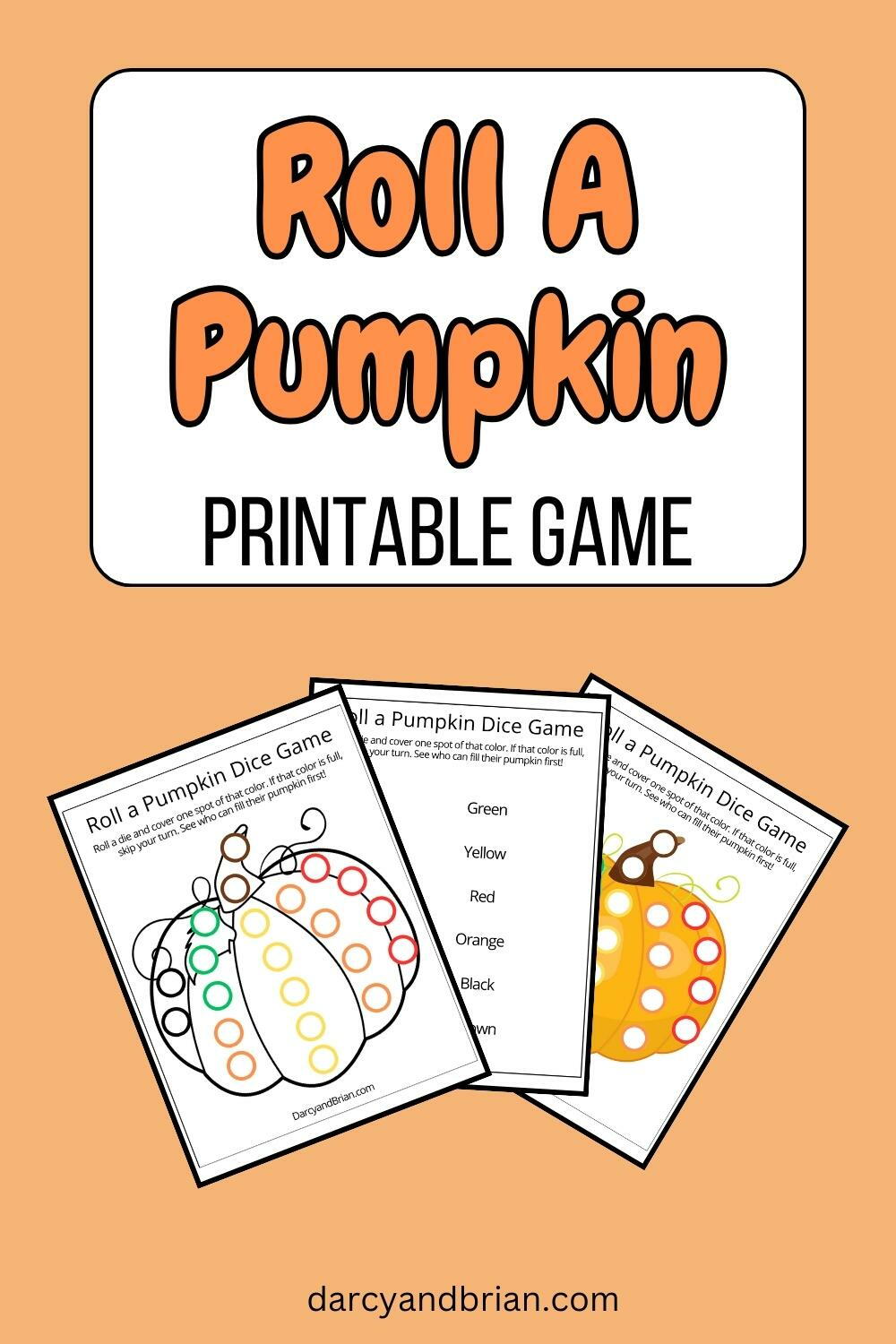 Roll A Pumpkin Dice Game | AllFreeHolidayCrafts.com