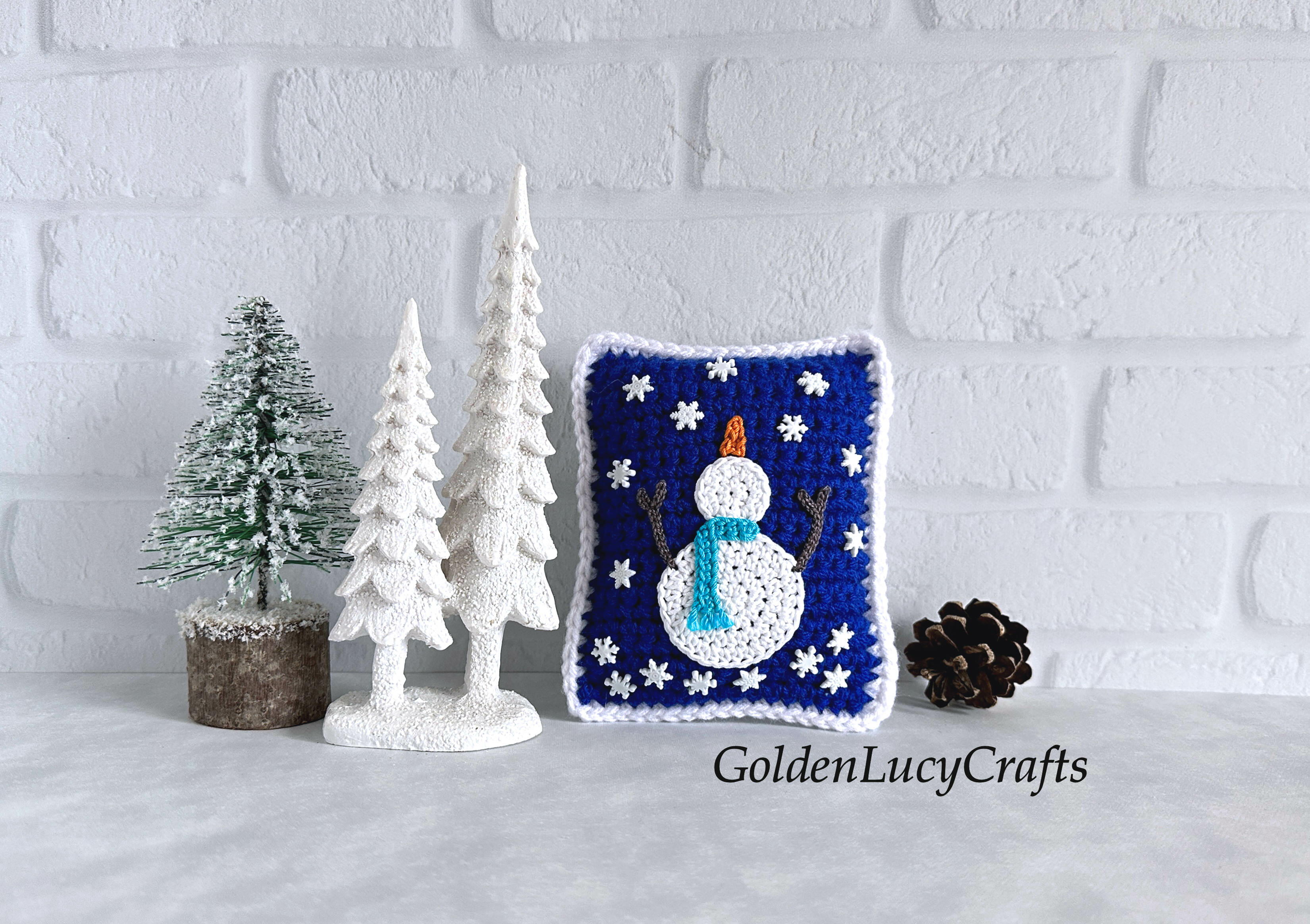 Snowman Catching Snowflakes Mini Pillow | FaveCrafts.com