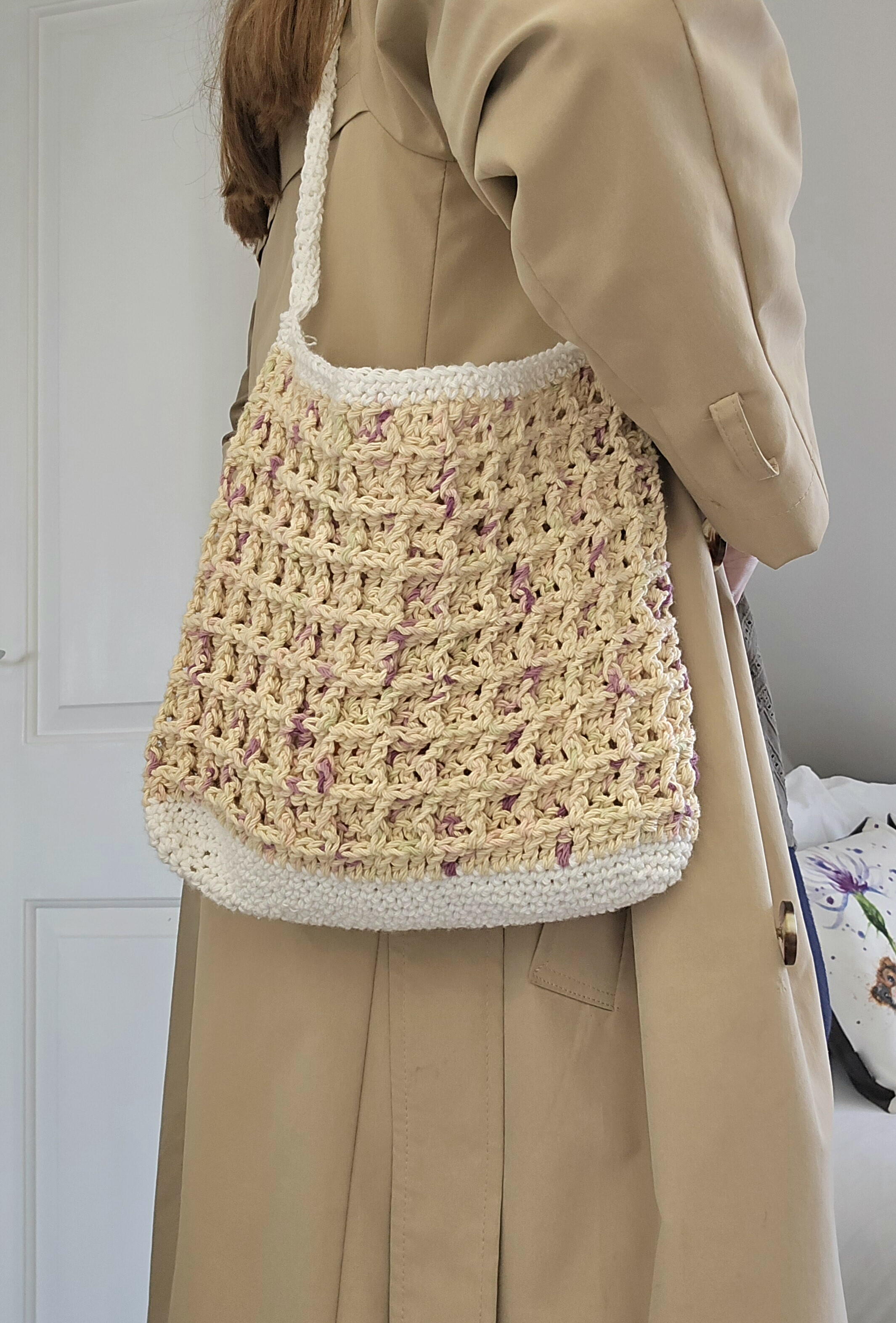 Crochet Waffle Bag | AllFreeCrochet.com