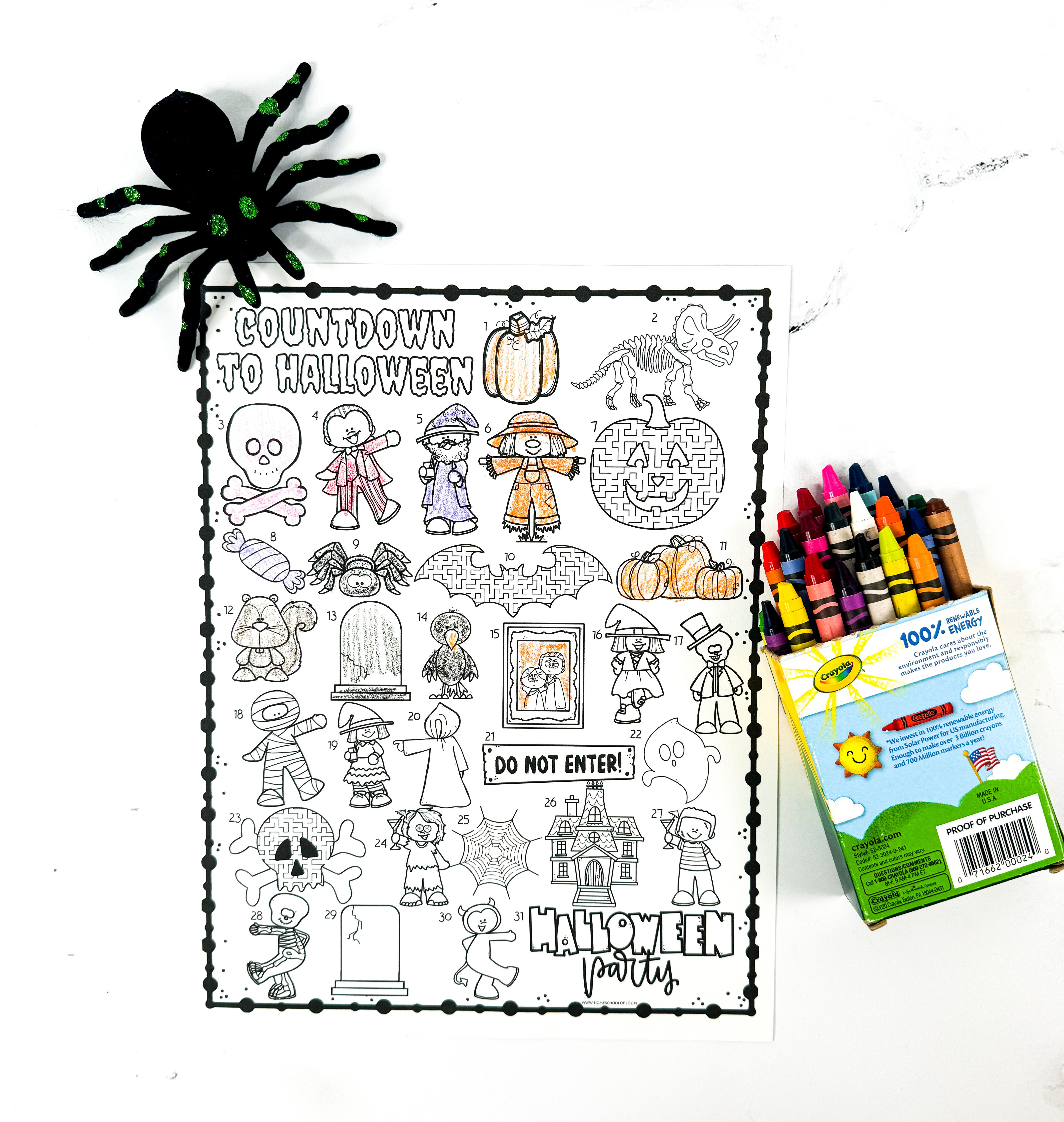 Halloween Countdown Coloring Page | AllFreeKidsCrafts.com