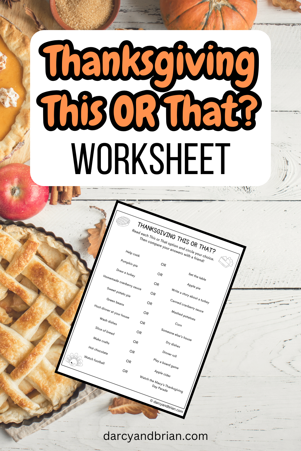Thanksgiving This Or That Questions Printable Worksheet | FaveCrafts.com