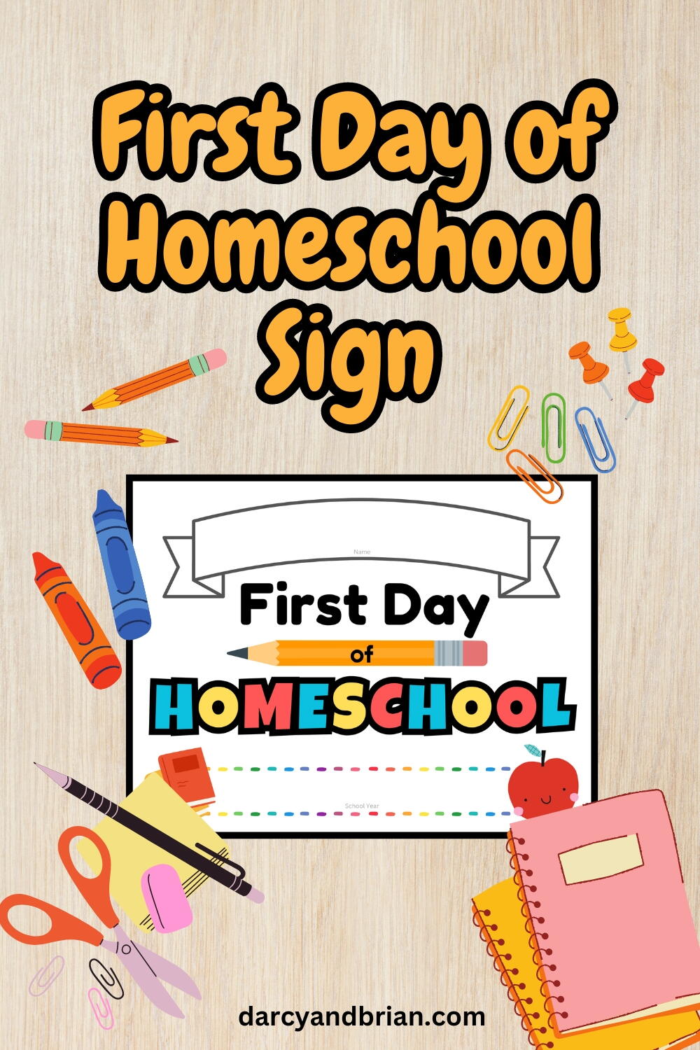 First Day Of Homeschool Sign | AllFreePaperCrafts.com