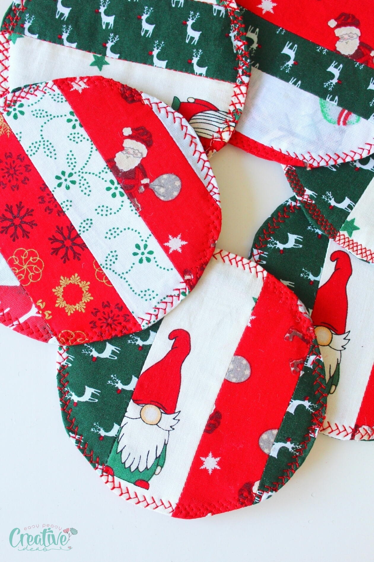 Round Quilted Patchwork Coasters | FaveCrafts.com