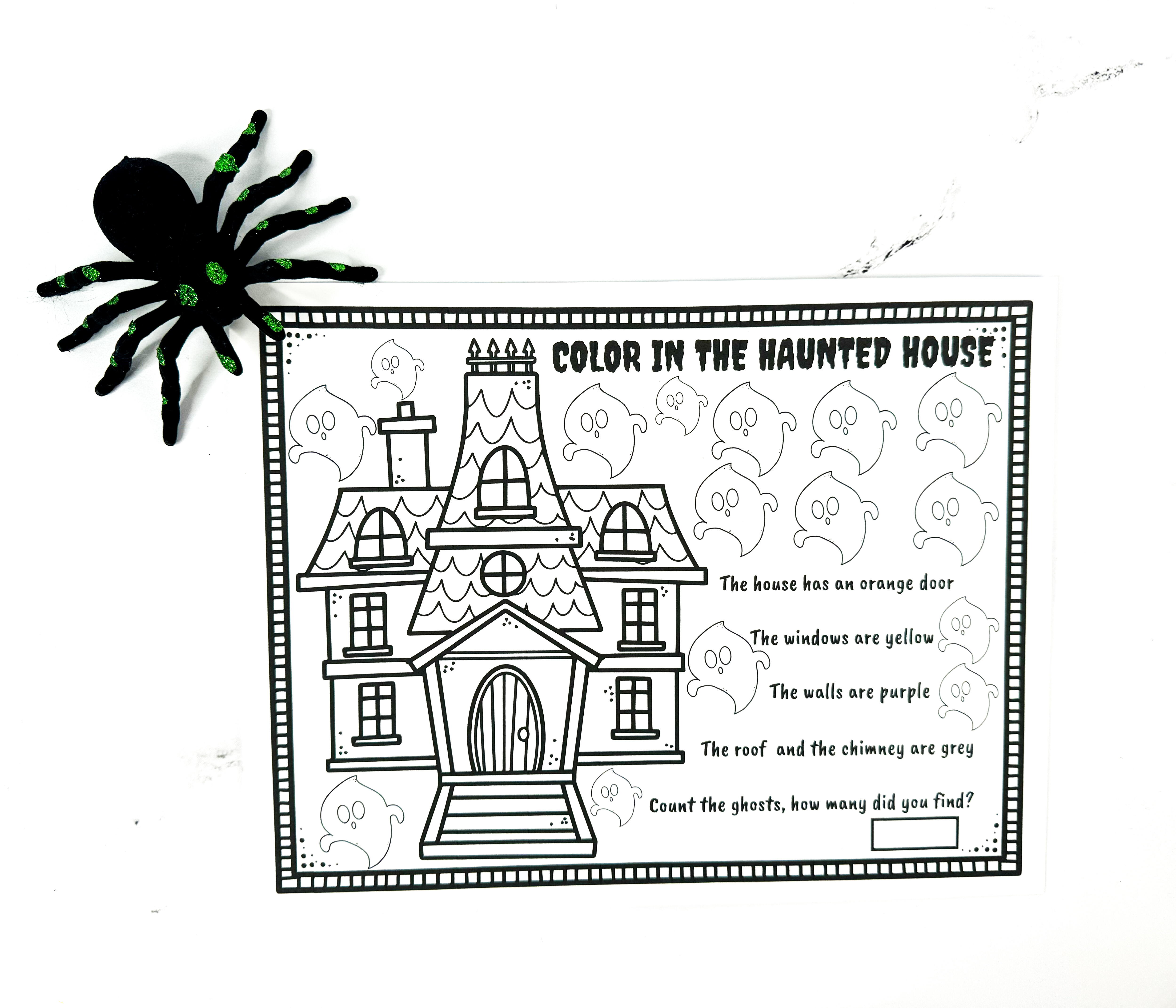 Spooky Haunted House Coloring Page | AllFreePaperCrafts.com