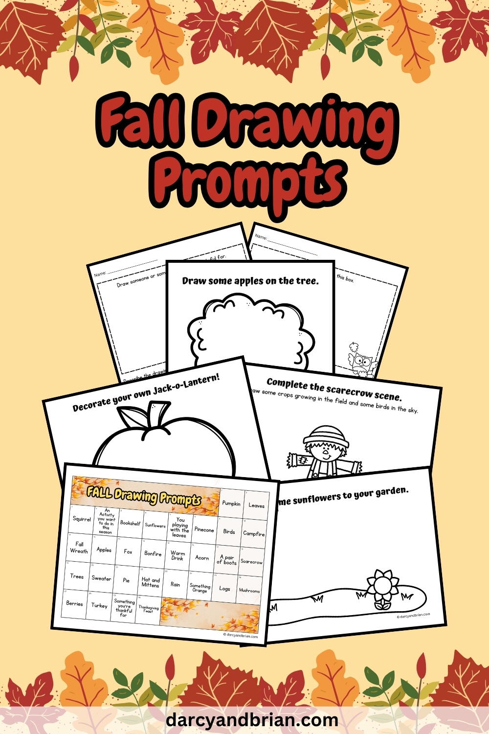 Fall Drawing Prompts | AllFreeKidsCrafts.com