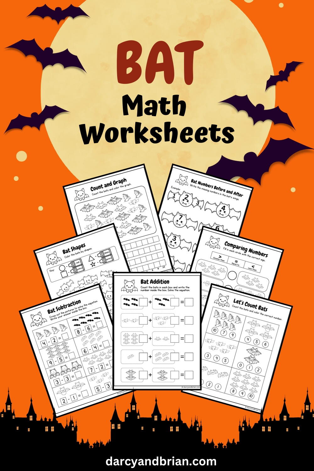 Bat Math Worksheets | AllFreePaperCrafts.com