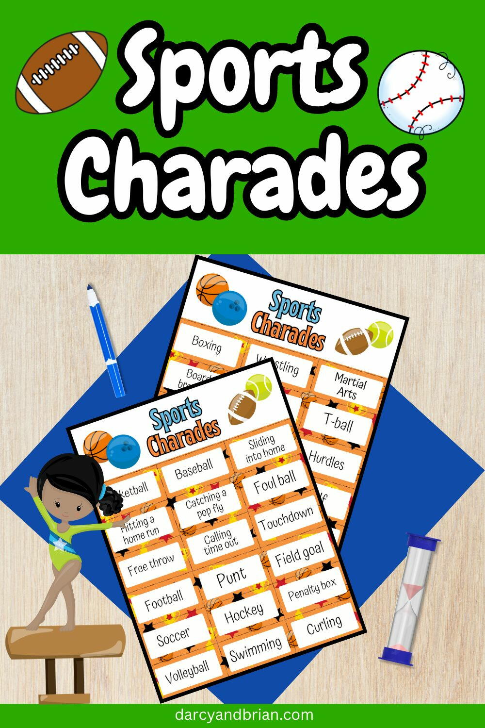 Sports Charades Printable | AllFreeHolidayCrafts.com