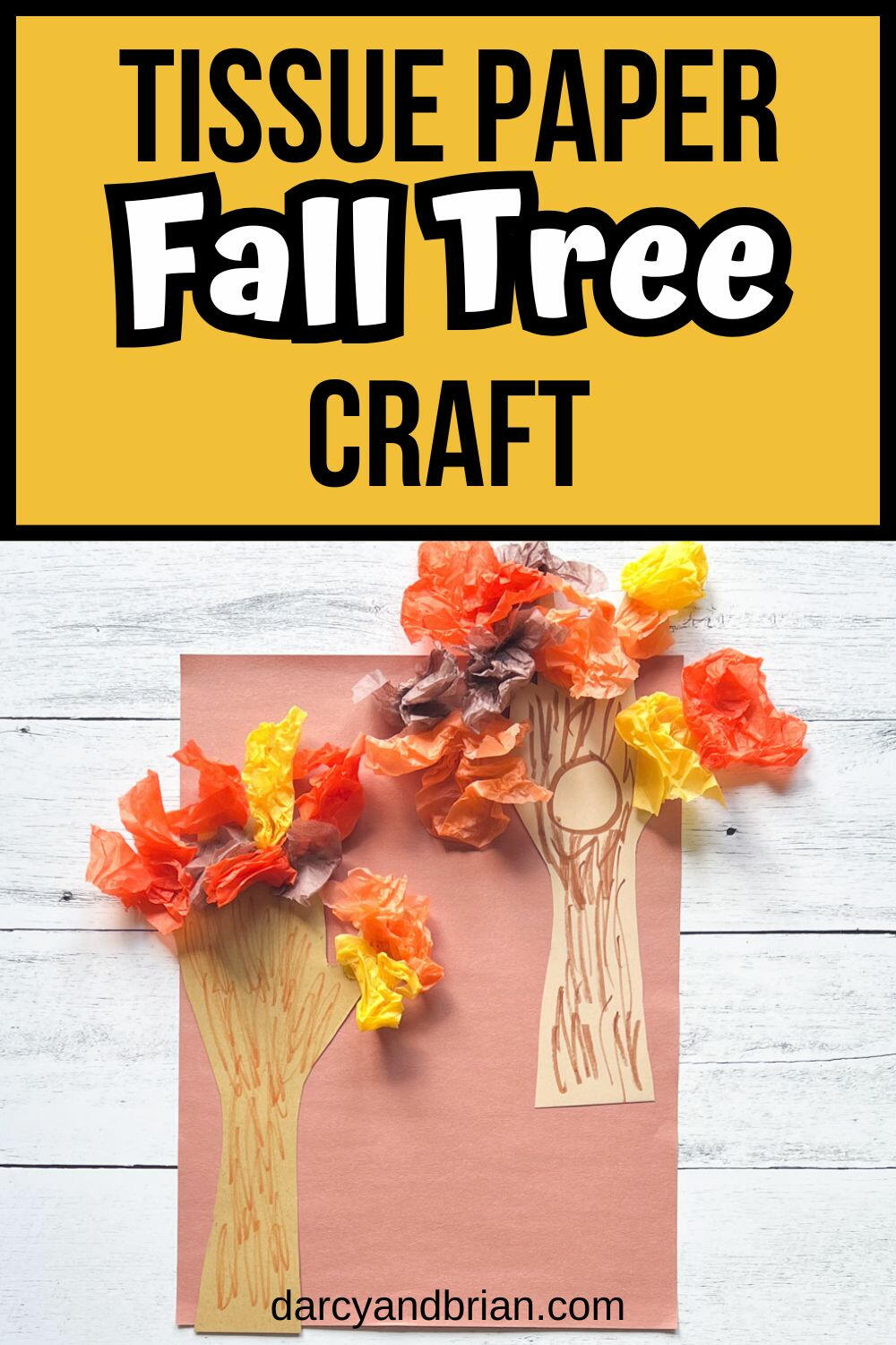 Tissue Paper Fall Tree Craft | AllFreeKidsCrafts.com
