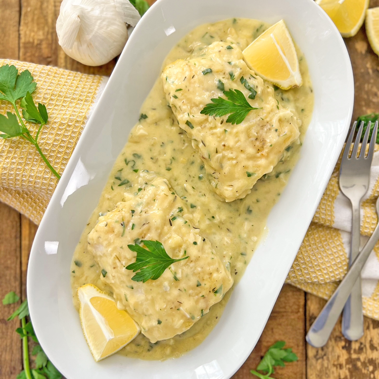 Fish Fillets In Creamy Garlic Sauce | Seriously Good 20 Minute Recipe ...