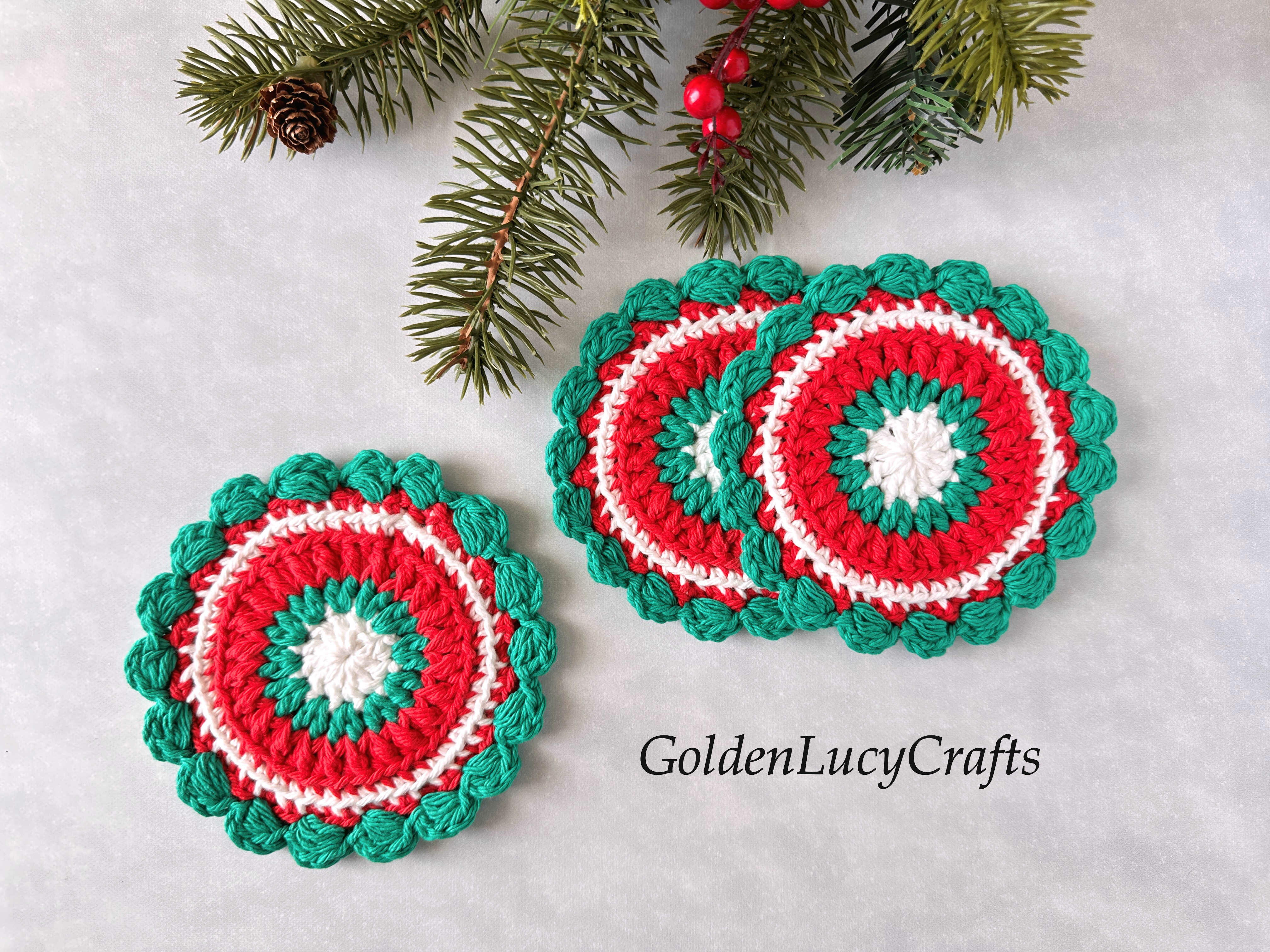 Crochet Christmas Coaster | FaveCrafts.com