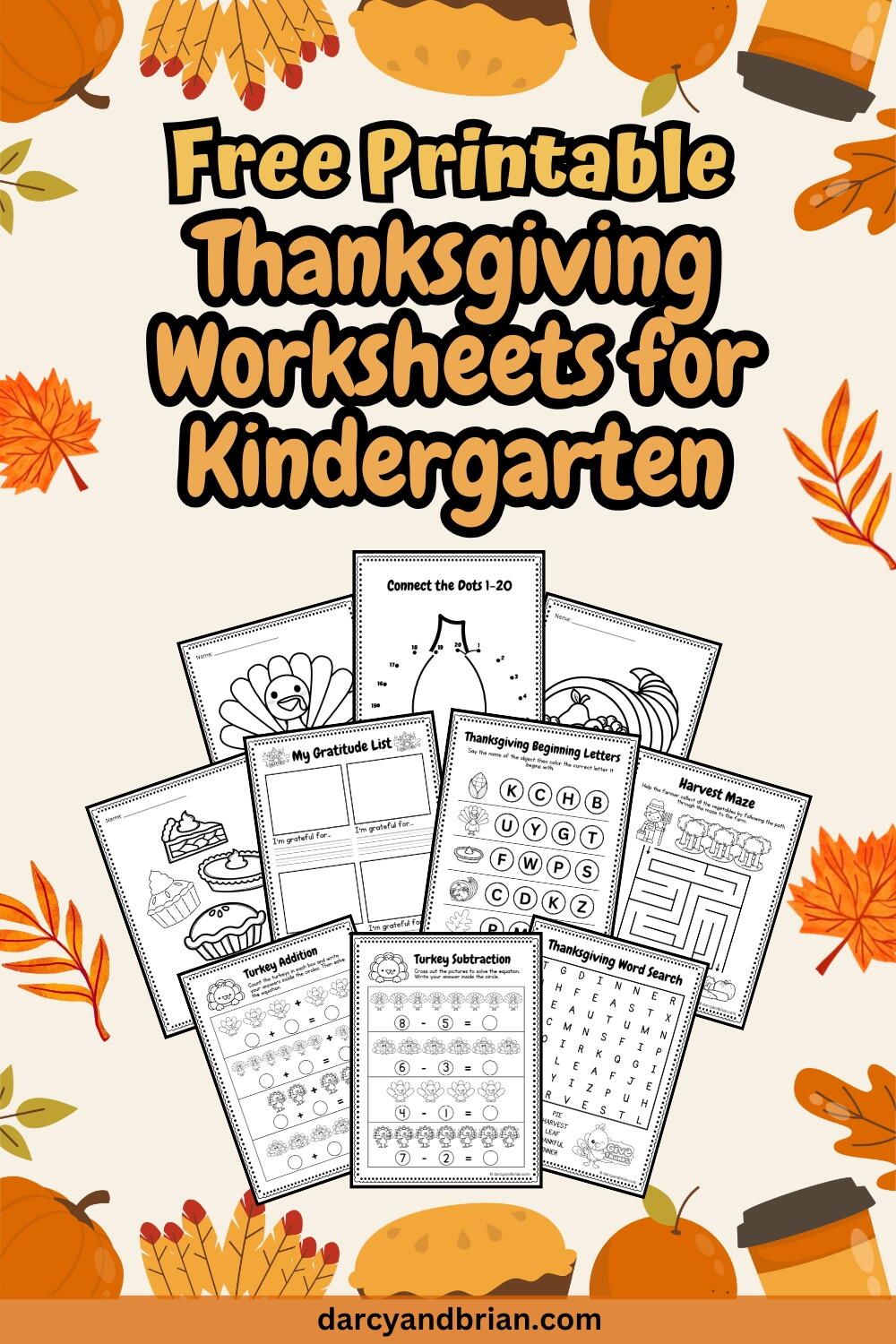 Free Printable Thanksgiving Worksheets For Kindergarten ...