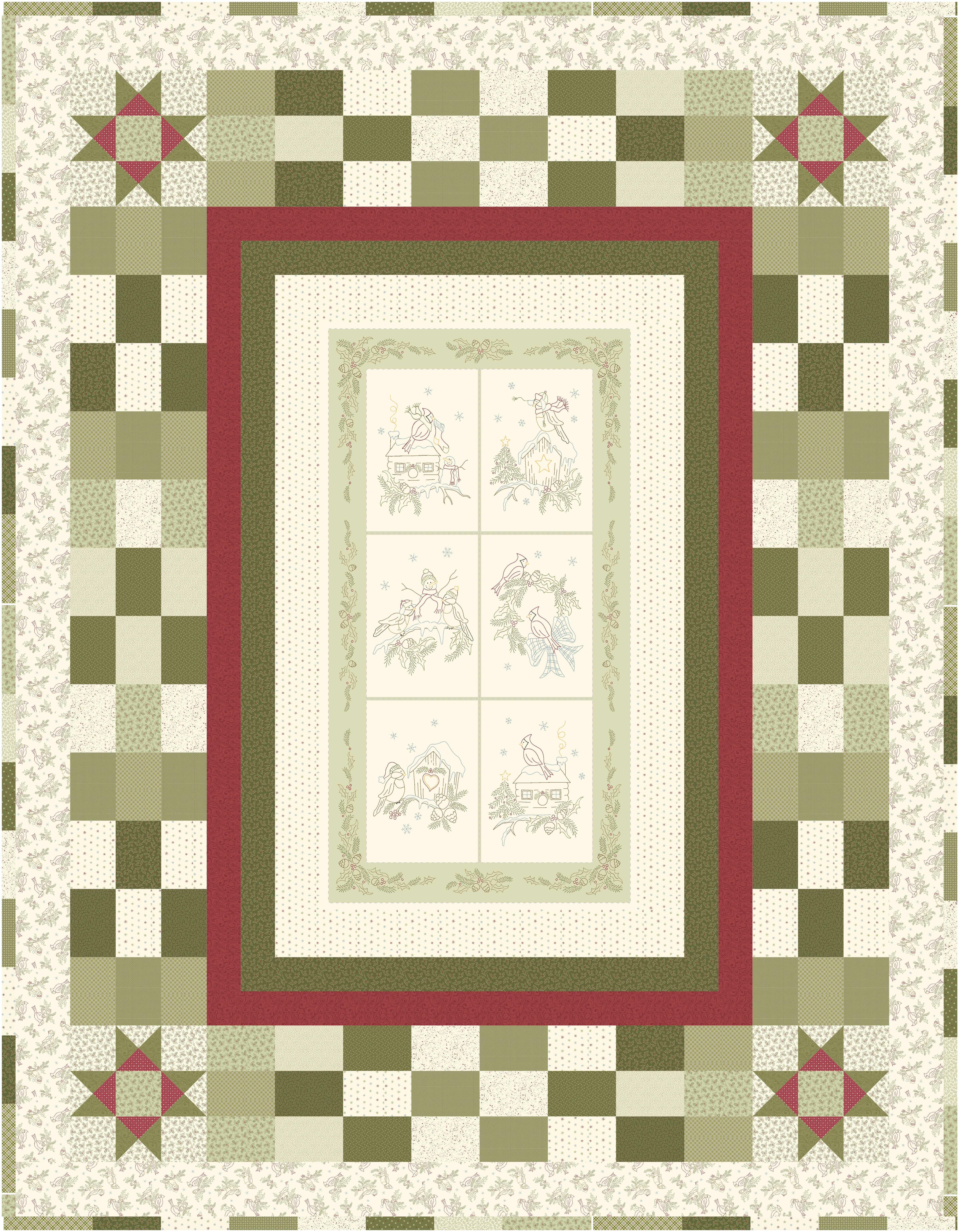 Songbird Holiday Quick as a Wink Quilt | FaveQuilts.com