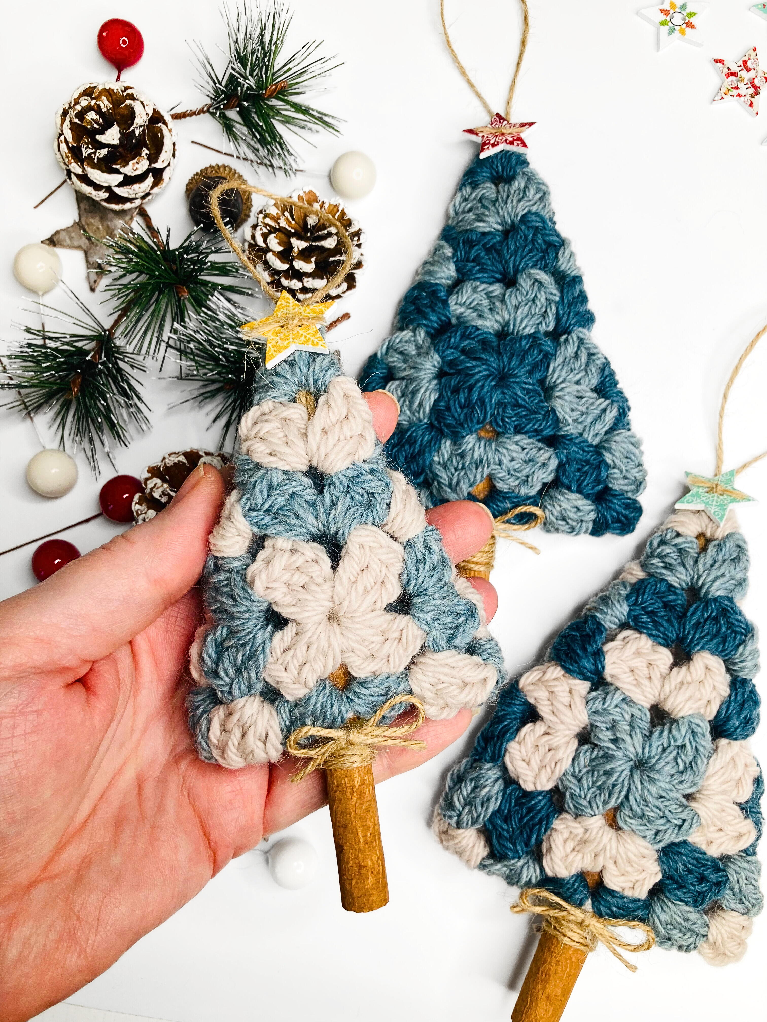 Granny Square Christmas Trees | AllFreeCrochet.com