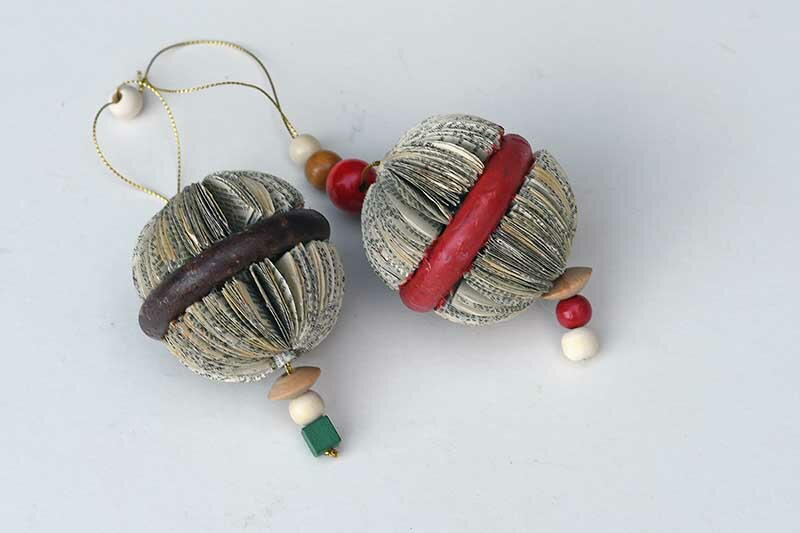 Book Page Christmas Baubles | FaveCrafts.com