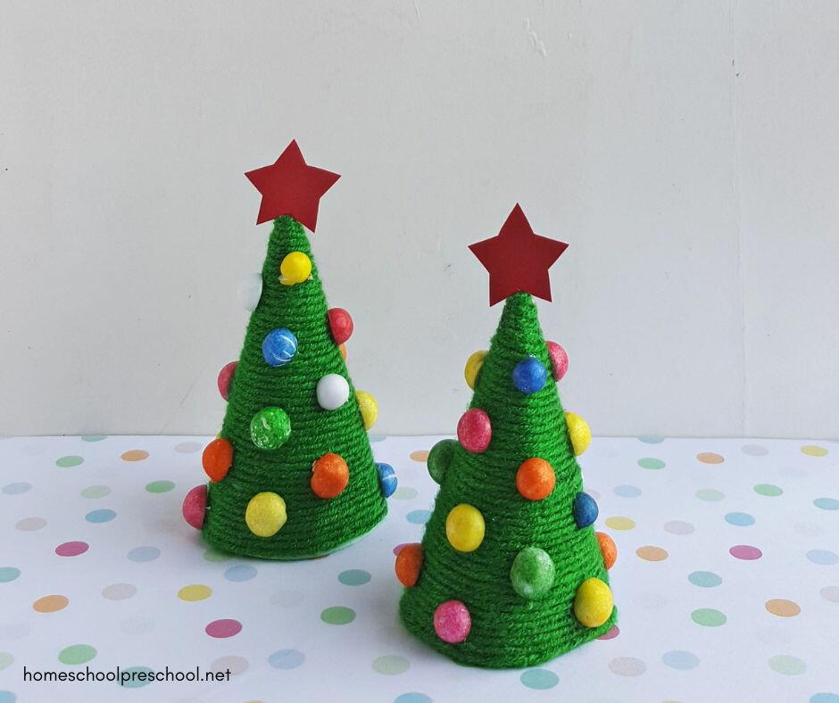 Yarn-wrapped Christmas Tree | AllFreeChristmasCrafts.com