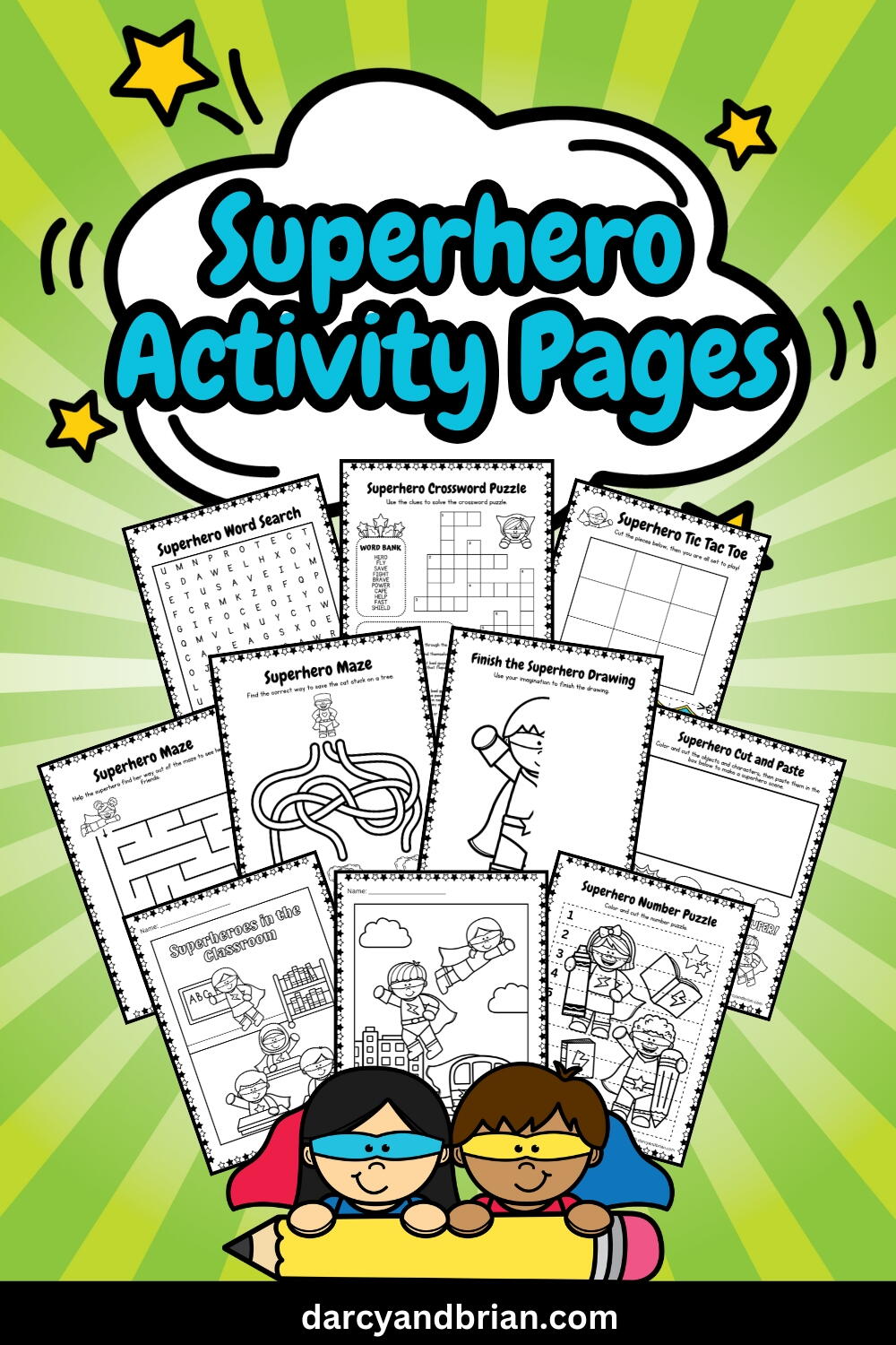 Superhero Activity Pages | AllFreePaperCrafts.com