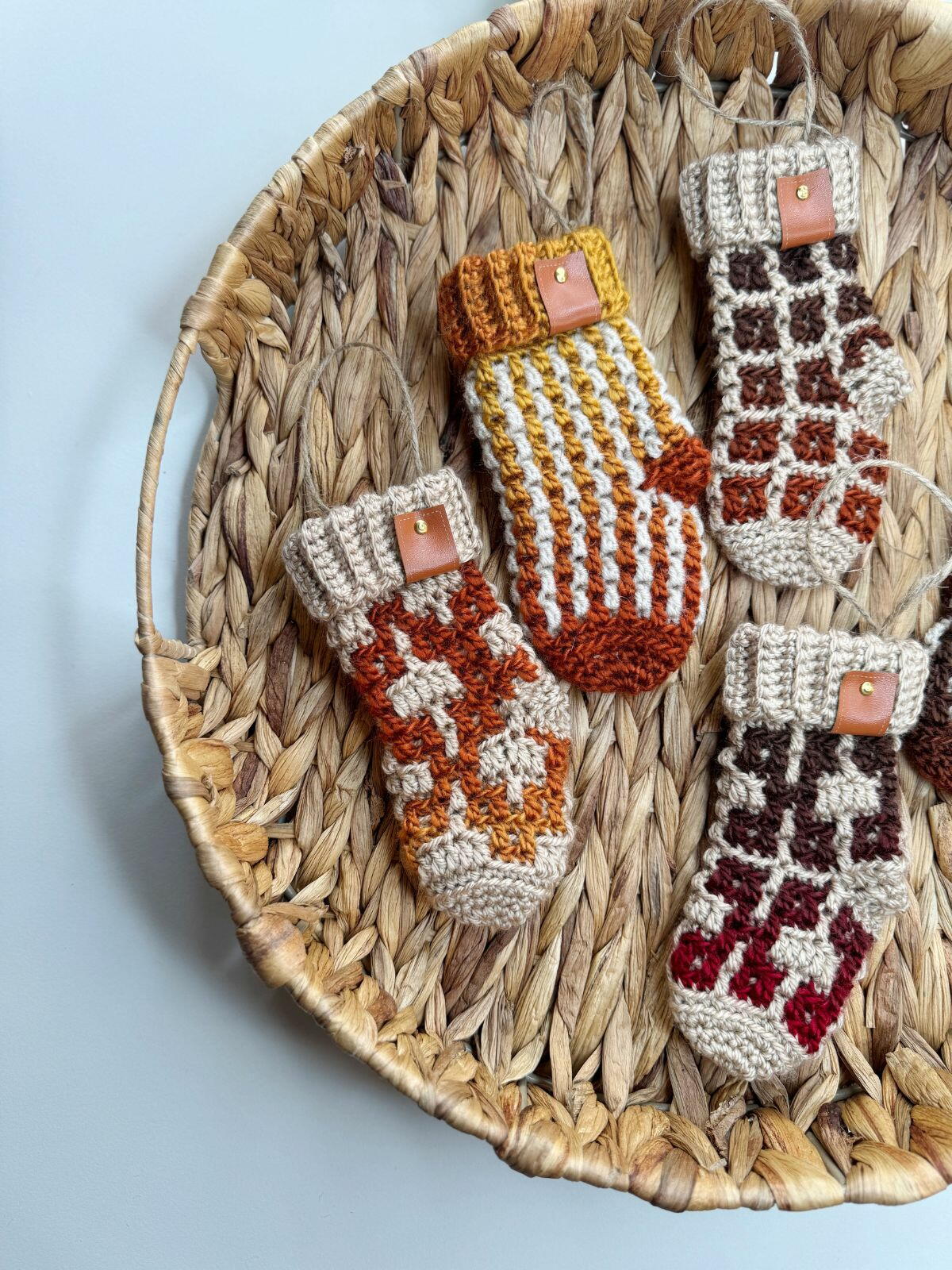 Mini Yuletide Mosaic Stockings | AllFreeCrochet.com
