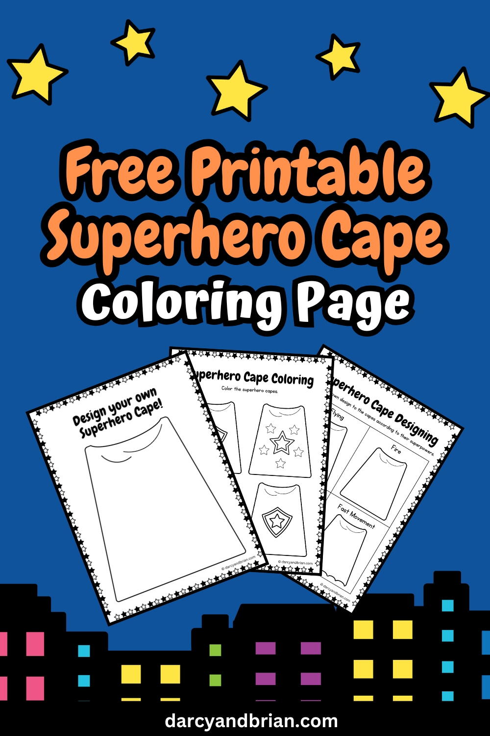 Printable Superhero Cape Coloring Page | AllFreeKidsCrafts.com