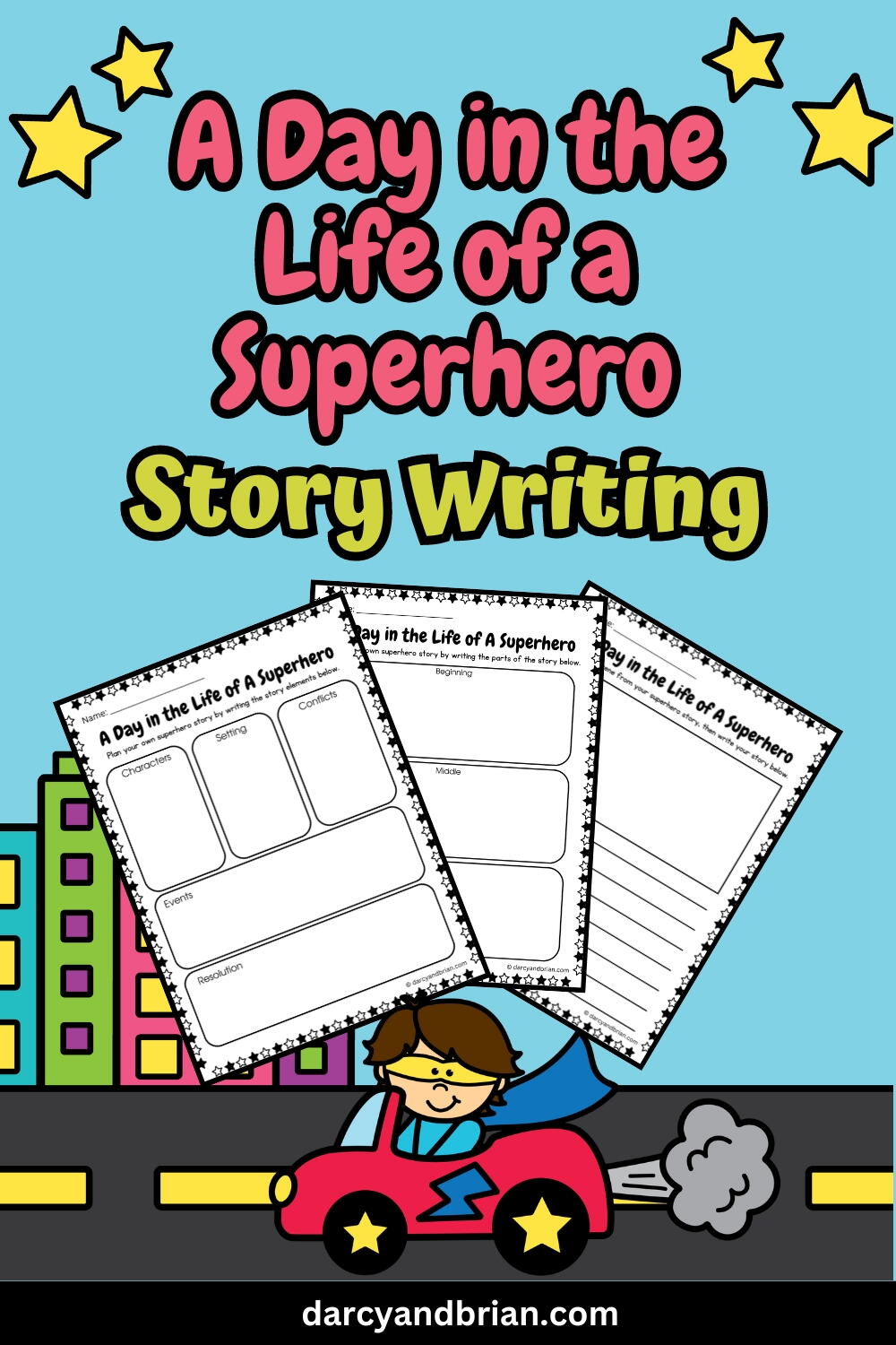 A Day In The Life Of A Superhero Story Writing | AllFreeKidsCrafts.com