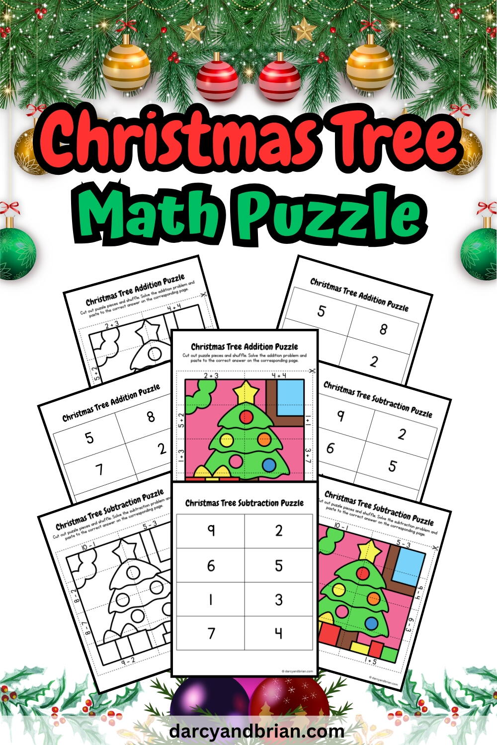 Christmas Tree Math Puzzle | AllFreeKidsCrafts.com