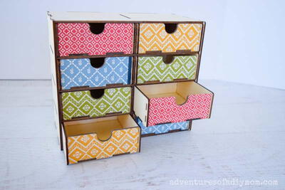 Laser Cut Drawers (with Old Book Covers) | DIYIdeaCenter.com