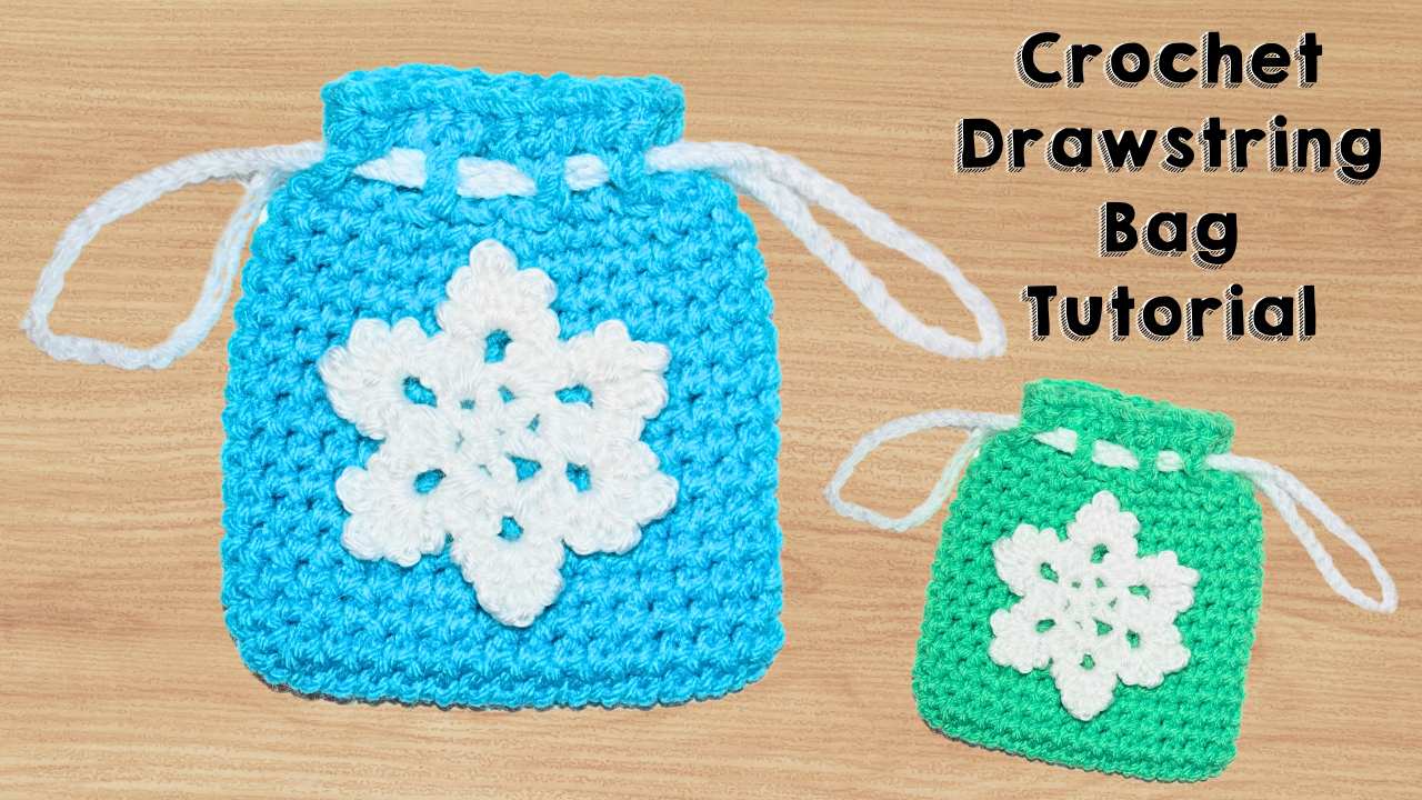 Crochet Drawstring Bag | AllFreeCrochet.com