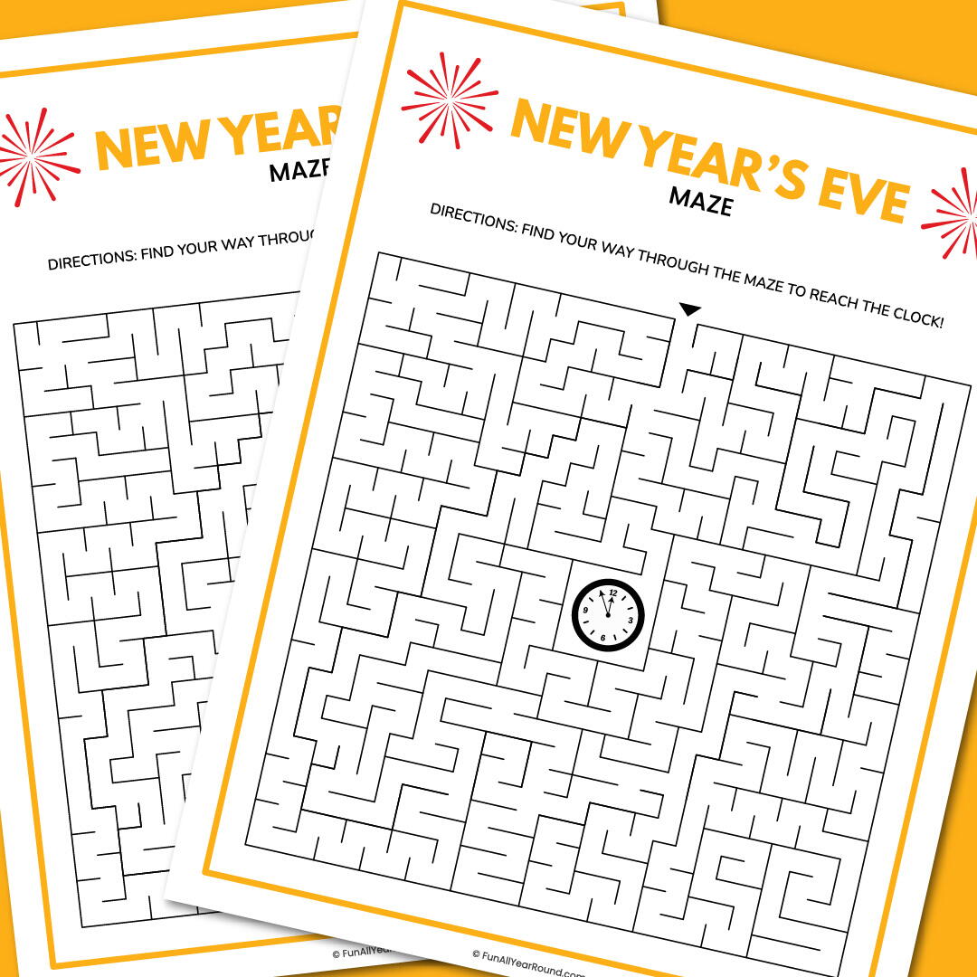 New Year’s Eve Maze | AllFreeKidsCrafts.com