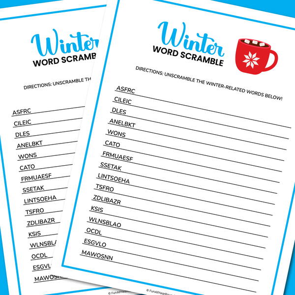 Winter Word Scramble | DIYIdeaCenter.com