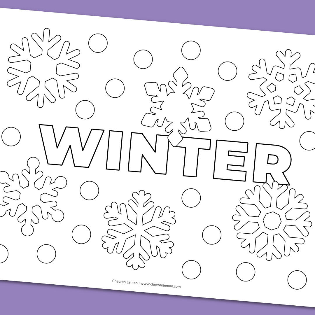 Winter Snowflakes Coloring Page | AllFreeHolidayCrafts.com