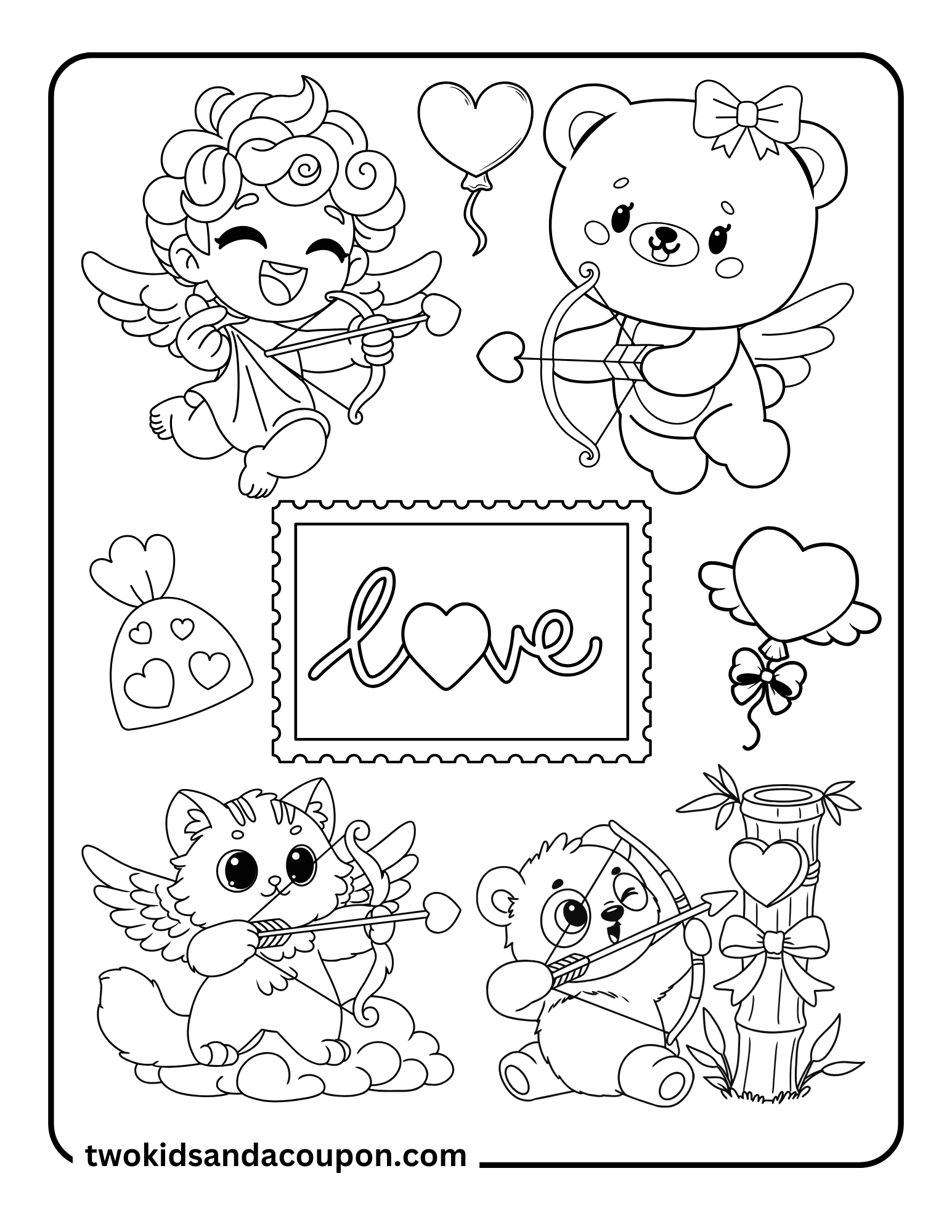 7 Free Printable Cute Cupid Coloring Pages | AllFreePaperCrafts.com