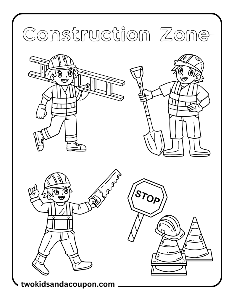 7 Printable Cute Construction Coloring Pages | AllFreePaperCrafts.com
