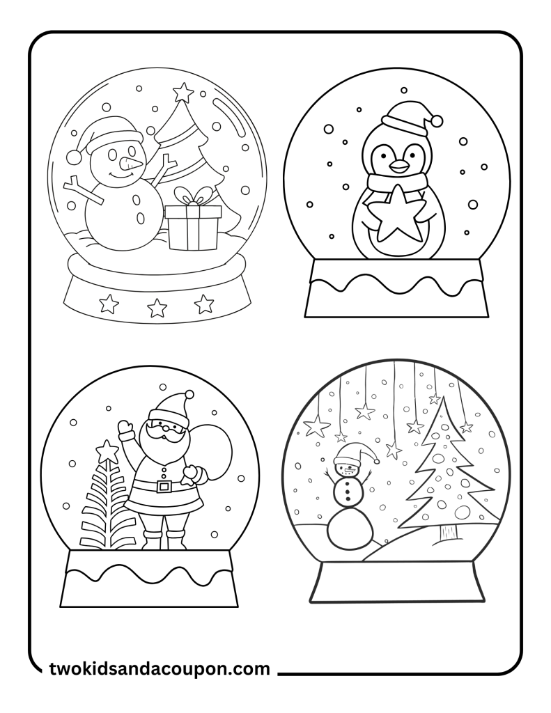 Snow Globe Coloring Pages | FaveCrafts.com