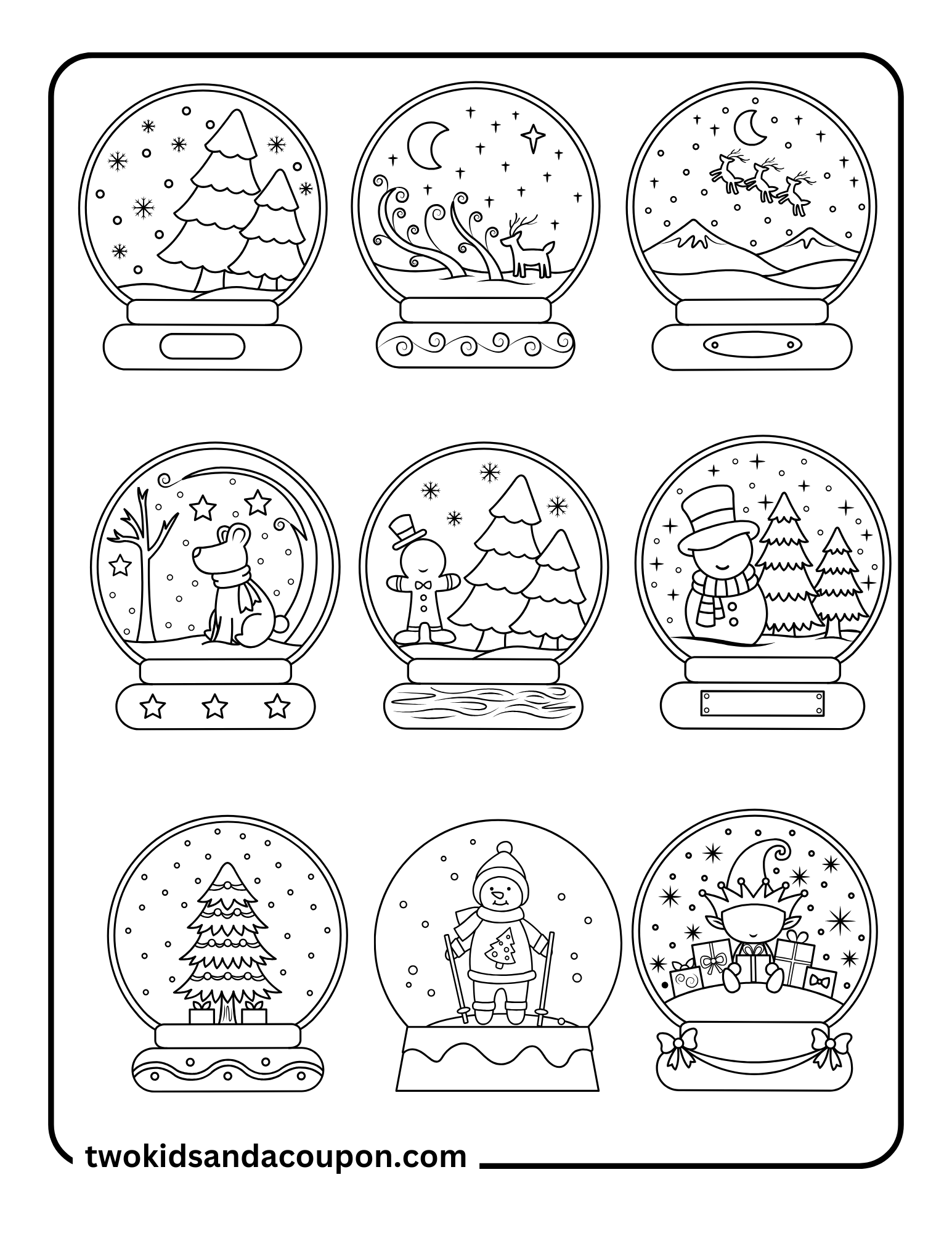 Snow Globe Coloring Pages | DIYIdeaCenter.com