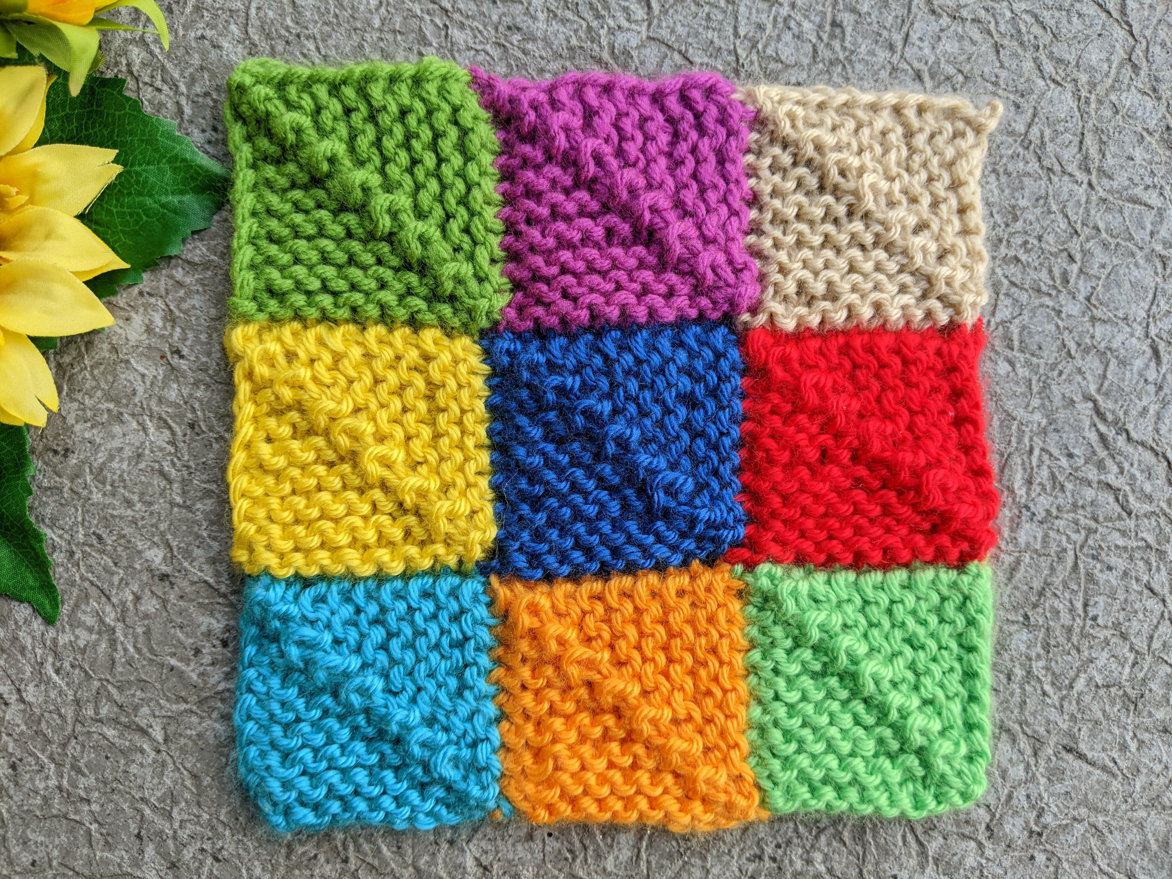 Patchwork Square Blanket | AllFreeKnitting.com