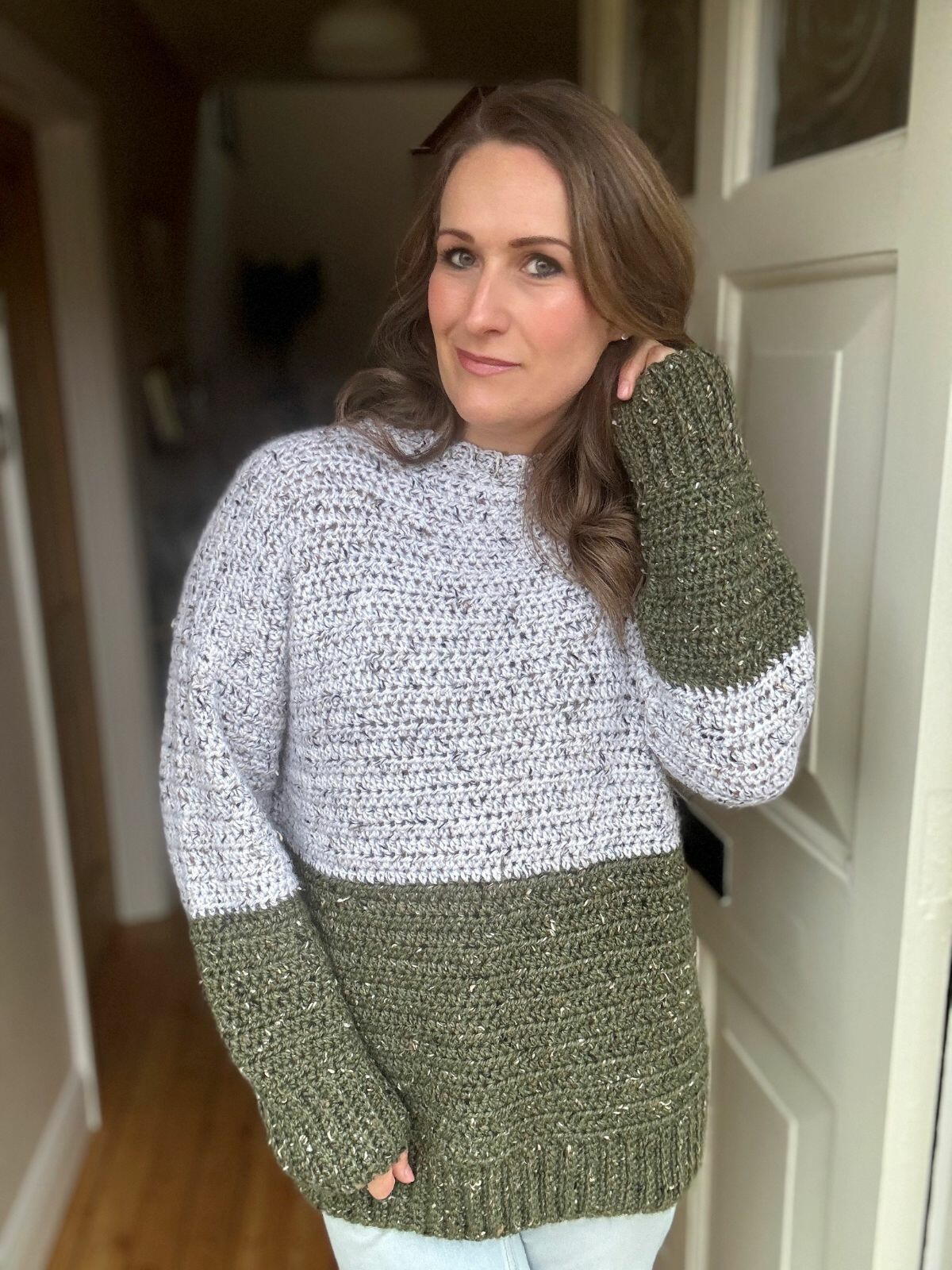 Easy Tweedy Adult Sweater | FaveCrafts.com