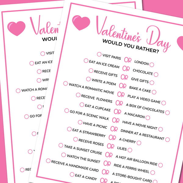 Valentine’s Day Would You Rather | DIYIdeaCenter.com
