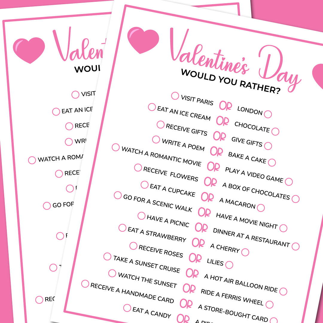Valentine’s Day Would You Rather | AllFreePaperCrafts.com