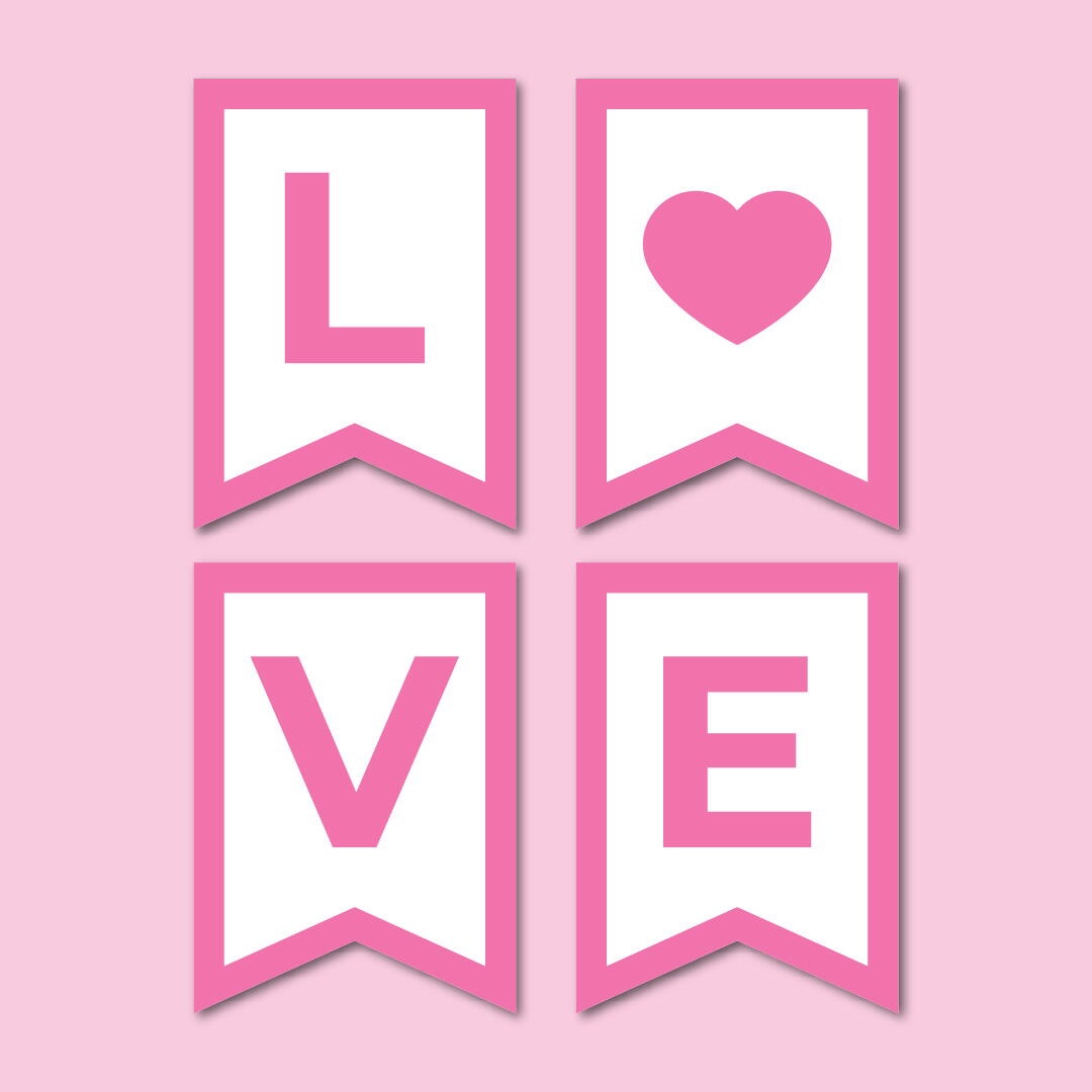 Love Banner | AllFreePaperCrafts.com