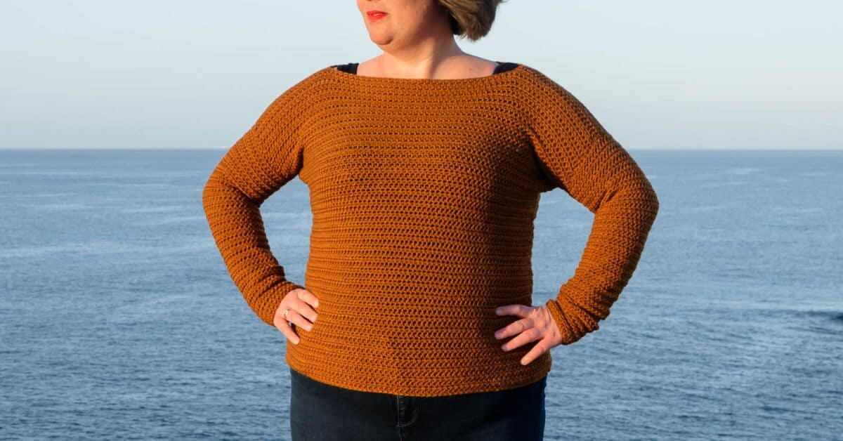 Crochet Boat Neck Sweater Pattern | FaveCrafts.com
