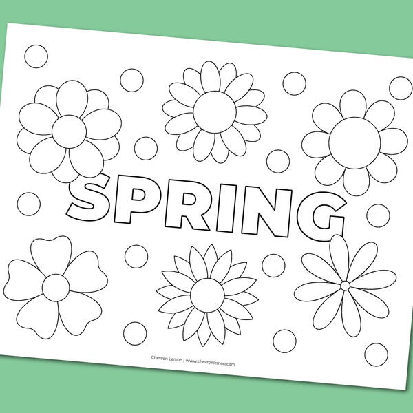 Printable Spring Flowers Coloring Page | DIYIdeaCenter.com