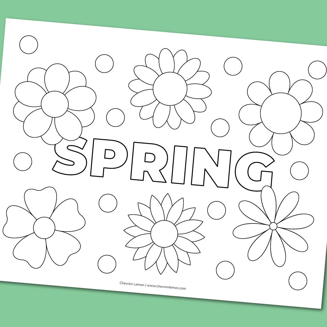 Printable Spring Flowers Coloring Page | AllFreeKidsCrafts.com