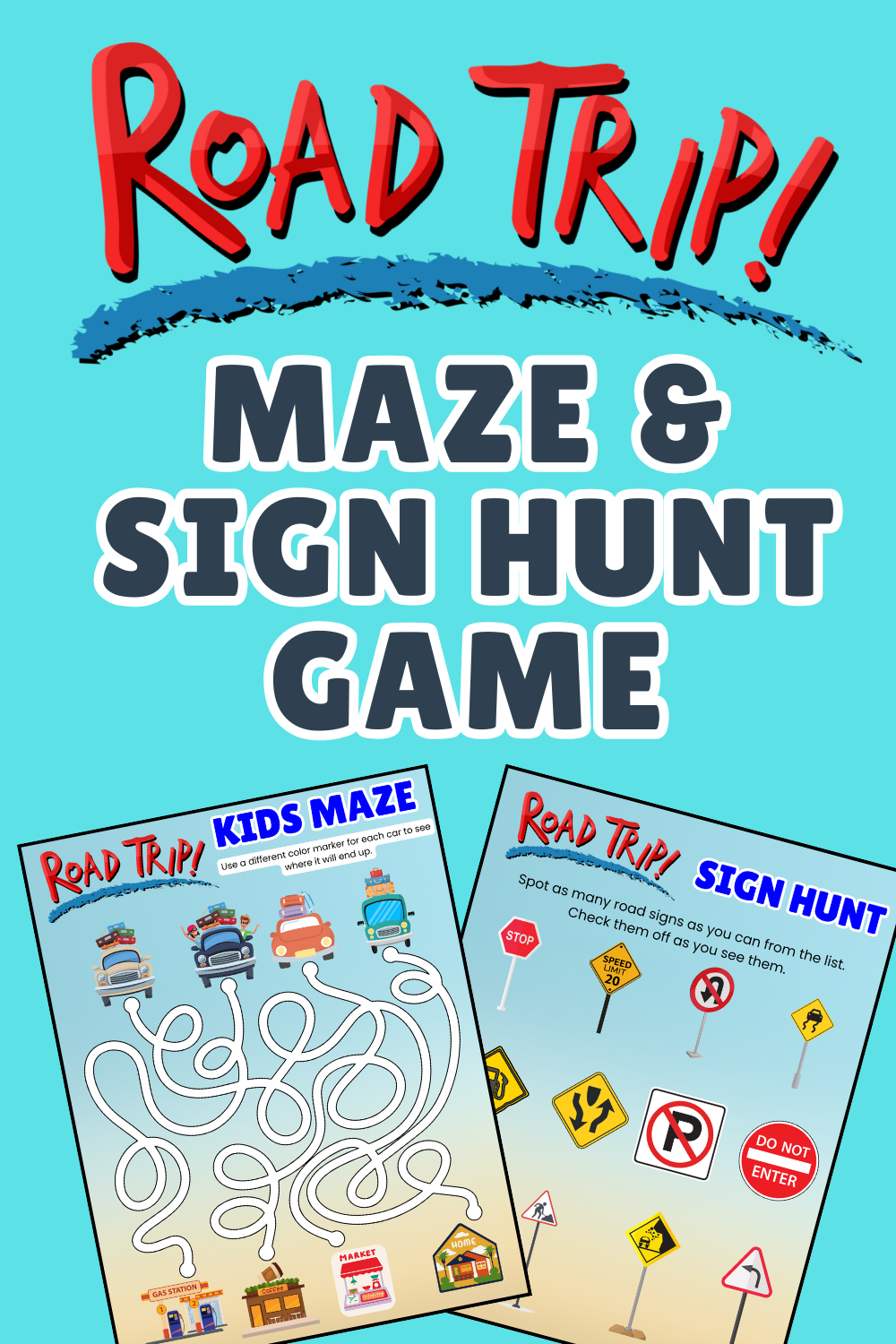 Free Printable Road Trip Maze And Sign Scavenger Hunt ...
