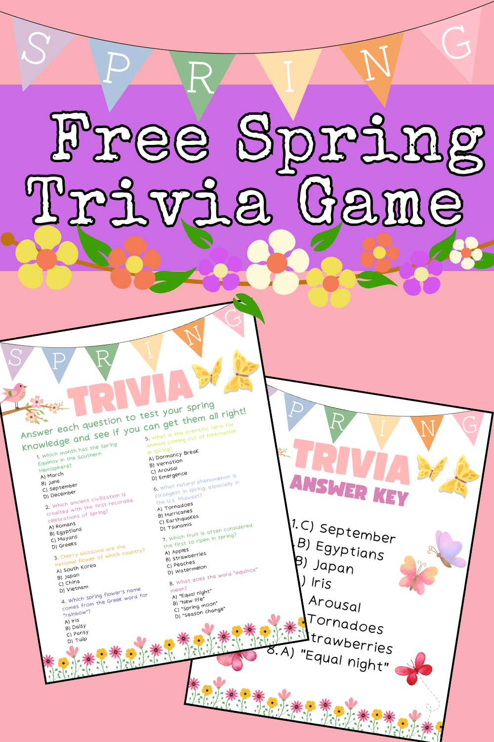 Printable Spring Trivia Game | AllFreeHolidayCrafts.com