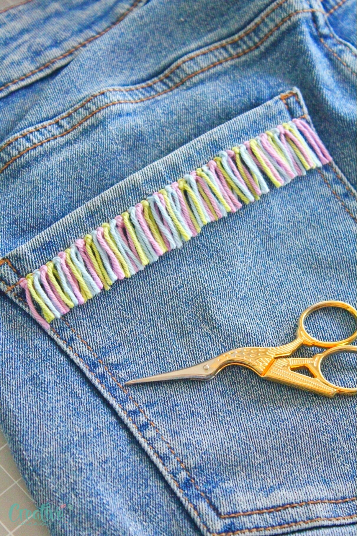 How To Add A Fringe To Jeans | AllFreeSewing.com