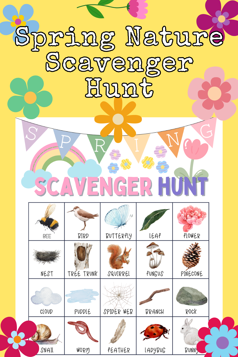 Nature Spring Scavenger Hunt | AllFreeHolidayCrafts.com